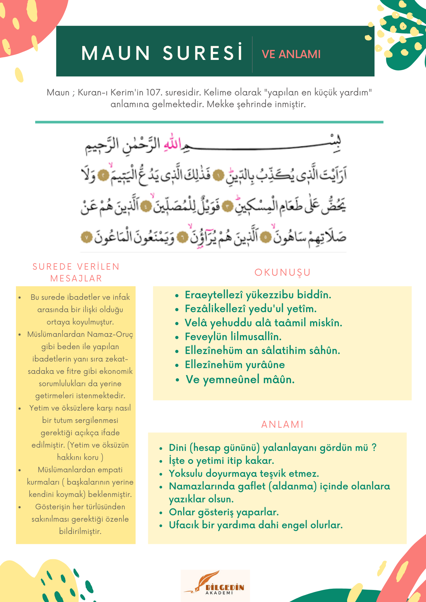MAUN SURESİ – Bilgedin Akademi